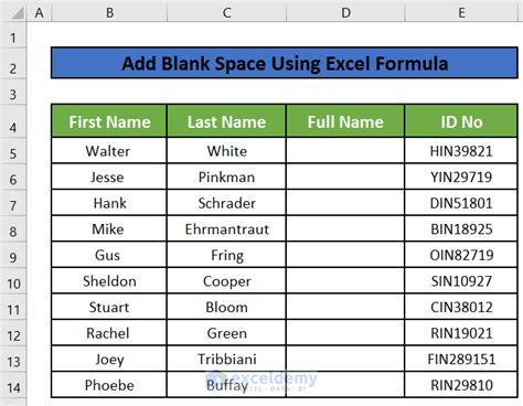 How To Add Blank Space Using Excel Formula 6 Methods ExcelDemy