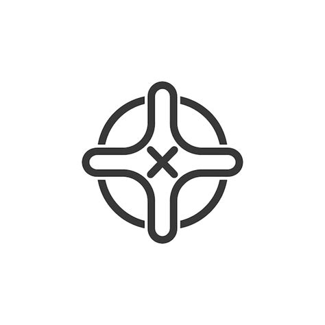 Cross Inside A Circle Graphic Design Element Premium AI Generated Vector