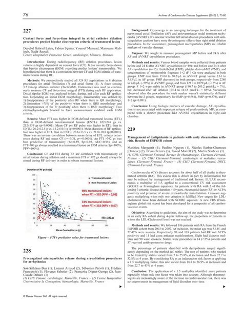 Pdf 227 Contact Force And Force Time Integral In Atrial Catheter Ablation Procedures Predict
