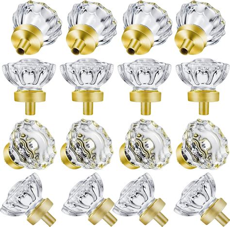 Shiny Handles Satin Brass Knobs For Cabinet Crystal Gold Cabinet Knobs