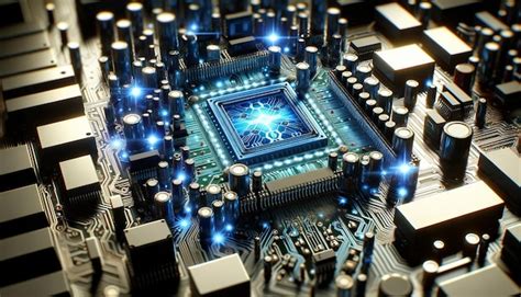 Premium Photo AI Core NVDA GPU In Electronic Circuit Blue Glow Technology