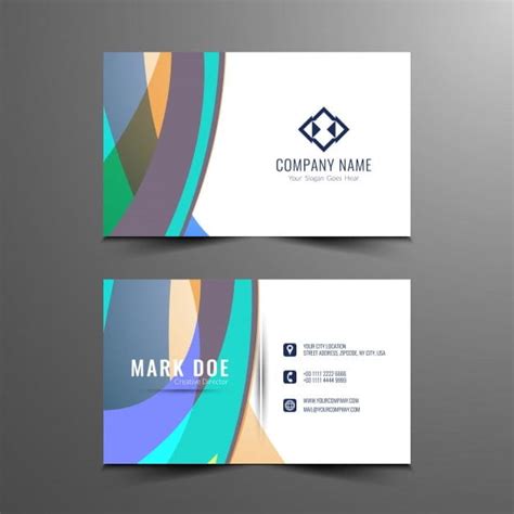 추상 화려한 물결 모양의 명함 디자인 Eps Uidownload