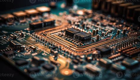 Complexity Of Electronics Industry Shown In Extreme Close Up Of Circuit