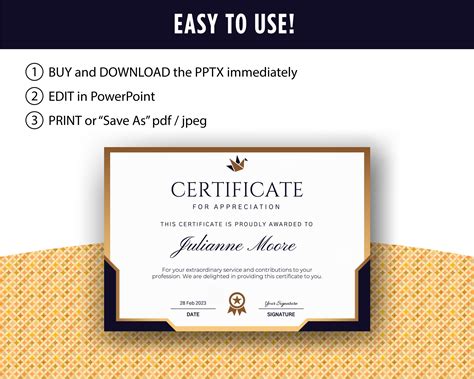 Editable Certificate Template Powerpoint 17 Certificate Of Achievement
