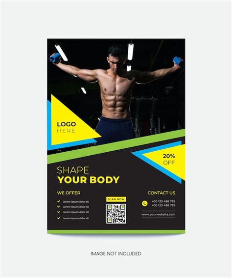 체육관 휘트니스 전단지 및 포스터 디자인 서식 파일 벡터 프리미엄 벡터