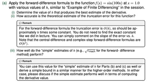A Apply The Forward Difference Formula To The
