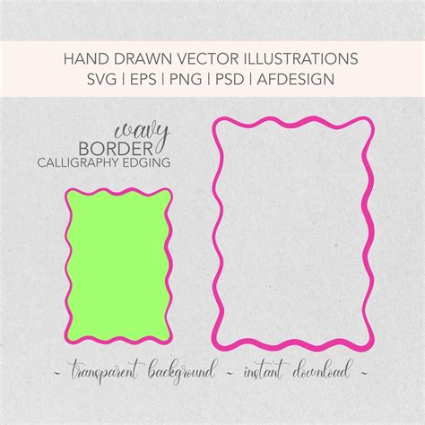 Wavy Calligraphy Style Border Svg For Wedding And Birthday Stationery Cutting Files Instant Wavy Calligraphy Style Border Svg For Wedding And Birthday Stationery Cutting Files Instant