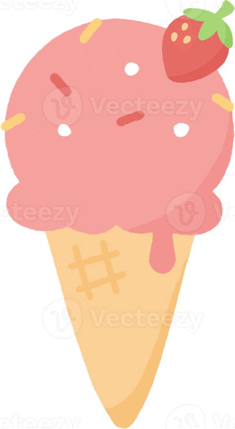 Cute Ice Cream Cone Hand Drawn Doodle Illustration 37297015 Png