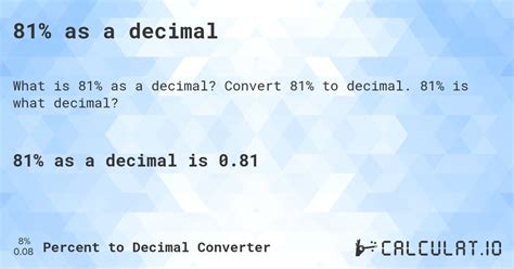 81 As A Decimal Calculatio