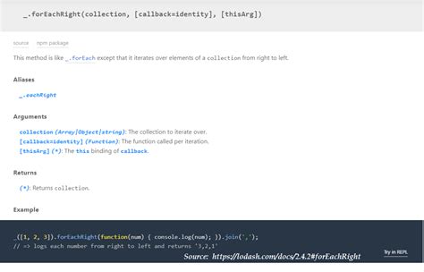 How To Implement Foreachright Lodash Feature In Native Code · Issue