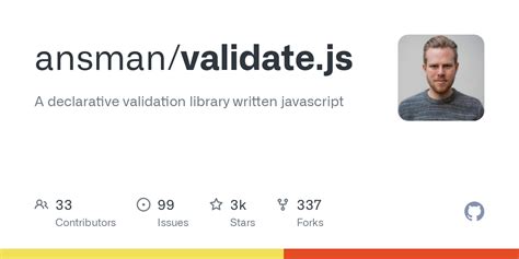 Github Ansmanvalidatejs A Declarative Validation Library Written Javascript