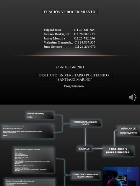 Funciones Y Procedimientos De Visual Basic Pdf Cadena Informática
