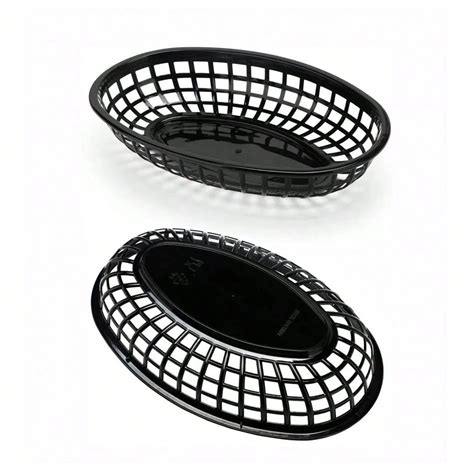 12pcs 36pcs Fast Food Baskets Oval Plastic Fast Food Serving Basket Restaurant Serving Baskets