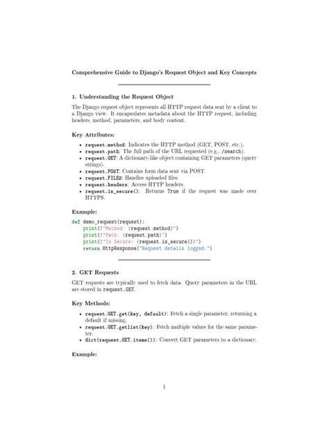 Guide To Django Request Object Pdf Software Engineering