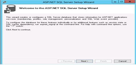 Creating Sql Sever Database For Authentication Using Membership And