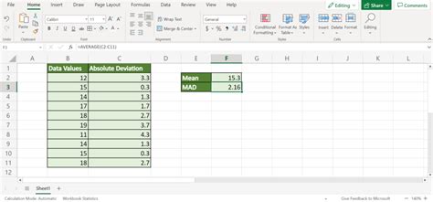 How To Calculate The Mean Absolute Deviation In Excel Sheetaki