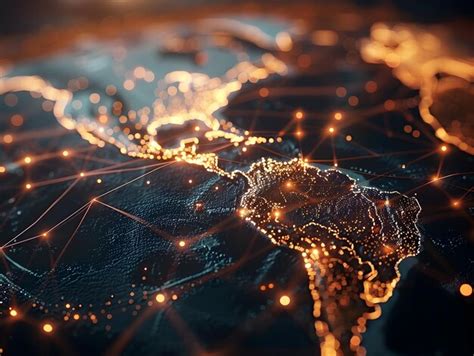 Interconnected Global Network Infrastructure Visualizing International Digital Connectivity And