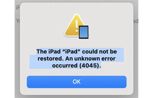 Ipad Could Not Be Restored An Unknown Error Occurred 4045 How To