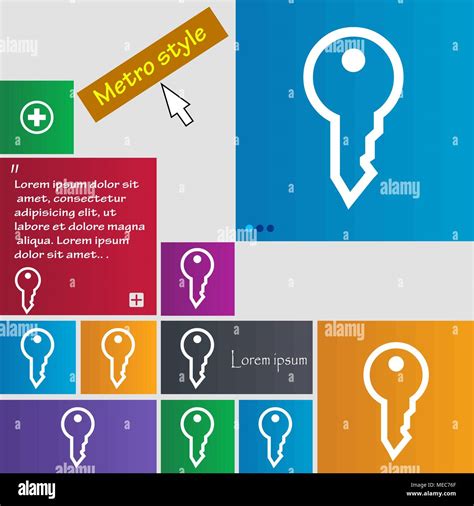 Key Icon Sign Buttons Modern Interface Website Buttons With Cursor Pointer Vector