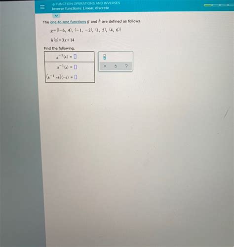 Solved Function Operations And Inverses Inverse Functions