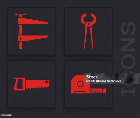 룰렛 구조 클램프 도구 핀서 및 펜치 및 손 톱 아이콘을 설정합니다 벡터 갈고리 발톱에 대한 스톡 벡터 아트 및 기타 이미지