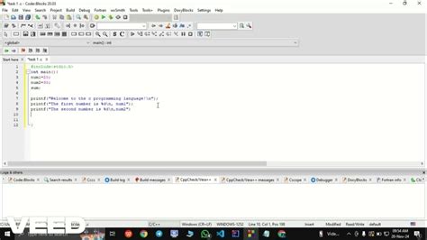 Learn C Programme Adding Two Numbers With Basic Variables And Output
