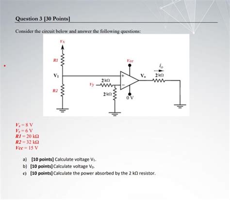 Solved Question 1 30 Points Consider The Circuit Below And