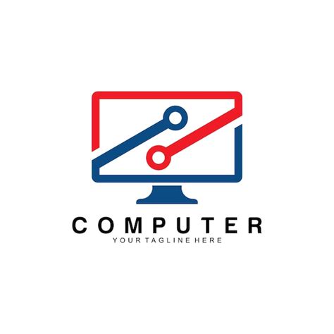 Premium Vector Computer Logo Vector Design Template