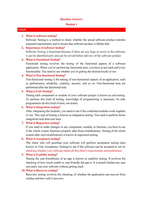 stmodule 1 question answers question answers module 1 1 mark what is