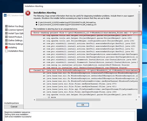 Error Message In Ptcsolninstallerptcinstalllog
