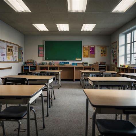 Premium Photo A Classroom Background With Lightining
