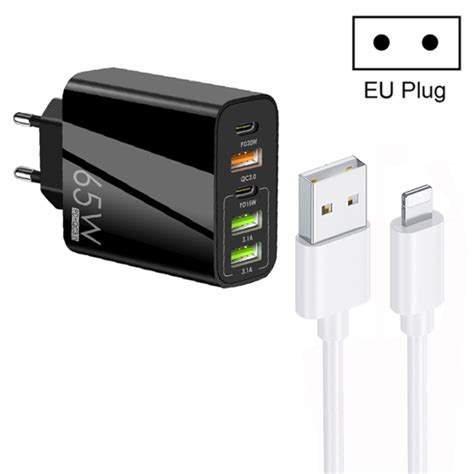 W Dual Pd Type C X Usb Multi Port Charger A Usb Pin Data Cable Eu