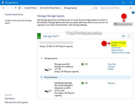 Create Storage Space For Storage Pool In Windows 10 Tutorials