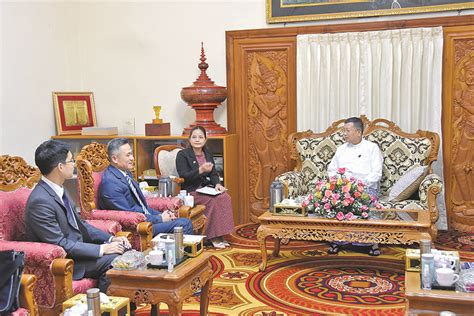 မြန်မာနိုင်ငံဆိုင်ရာ ထိုင်းနိုင်ငံ သံအမတ်ကြီး H E Mr Mongkol Visitstump အား ပြည်ထောင်စုဝန်ကြီး