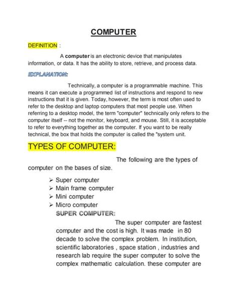 Classification Of Computers Ppt