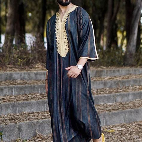 아랍 전통 의상 옷 남성 이슬람 의류 Jubba Thobe 아라비아 Caftan 두바이 드 티몬
