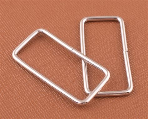 Silver Rectangular Rings Metal Rectangle Rings For Etsy
