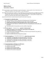 KU Econometrics Midterm Exam Var Docx Khazar University School Of Economics And Management