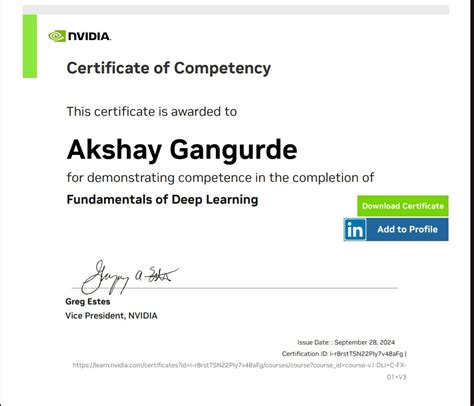 Akshay Gangurde On Linkedin Deeplearning Machinelearning Nvidia Certification
