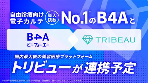 自由診療クリニック特化型のdxツール『b4a（ビーフォーエー）』が、国内最大級の美容医療プラットフォーム『トリビュー』 ニコニコニュース