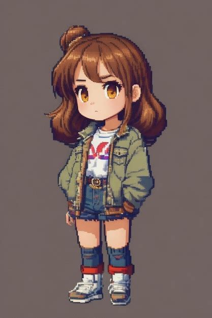 Premium Ai Image Pixel Art Playground Chibi Brownhaired Fun