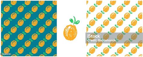 왁스 크레용으로 그림을 설정하십시오 천 디자인 섬유 직물 벽지 포장지 인쇄 과일에 대한 스톡 벡터 아트 및 기타 이미지 과일 그래픽 디자이너 그래픽 프린트 Istock