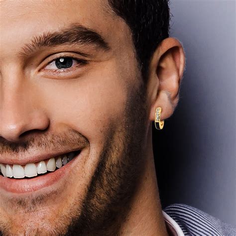Buy Troupe Men Diamond Huggie Earrings In 14 18k Online Candere
