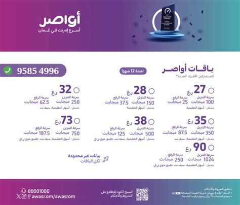عروض باقات اواصر فايبر 2025 أواصر عمان