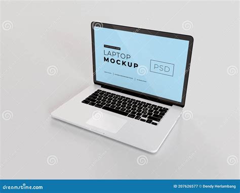 Realistic Laptop Mockup Template Scene Editorial Photography