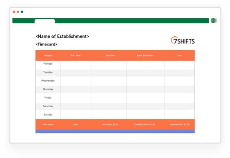 11 Standard Excel Time Card Calculator Template For Free For Excel Time Card Calculator Template