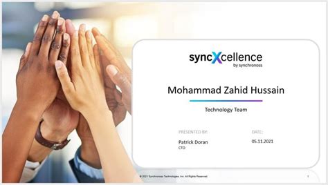 Mohammad Zahid Hussain On Linkedin Got The Syncxcellence Award From Cto