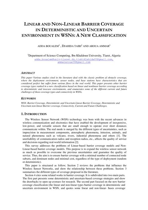 Linear And Non Linear Barrier Coverage In Deterministic And Uncertain Environment In Wsns A New
