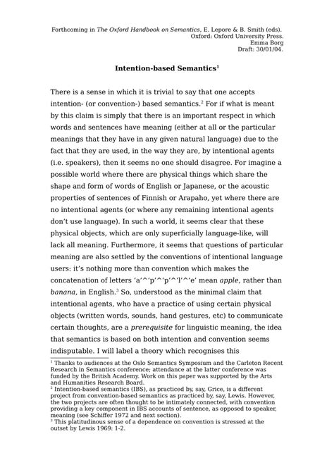 Pdf Intention Based Semantics