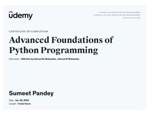 pythonprogramming udemycertification sumeet pandey